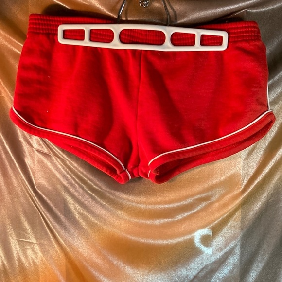Shorts Vintage 197s Jersey Fabric Shorts Red With White Short Shorts 30 Waist 203 Poshmark
